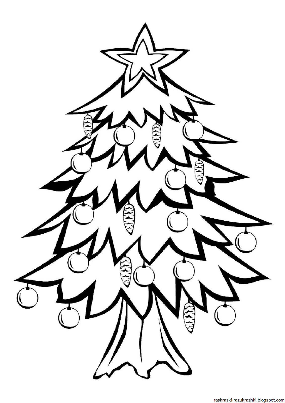 Елка Разукрашка Для Детей