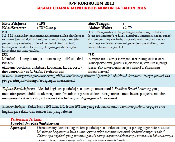 Download RPP 1 Halaman 3 Komponen Untuk SD SMP SMA Versi Mendikbud ...