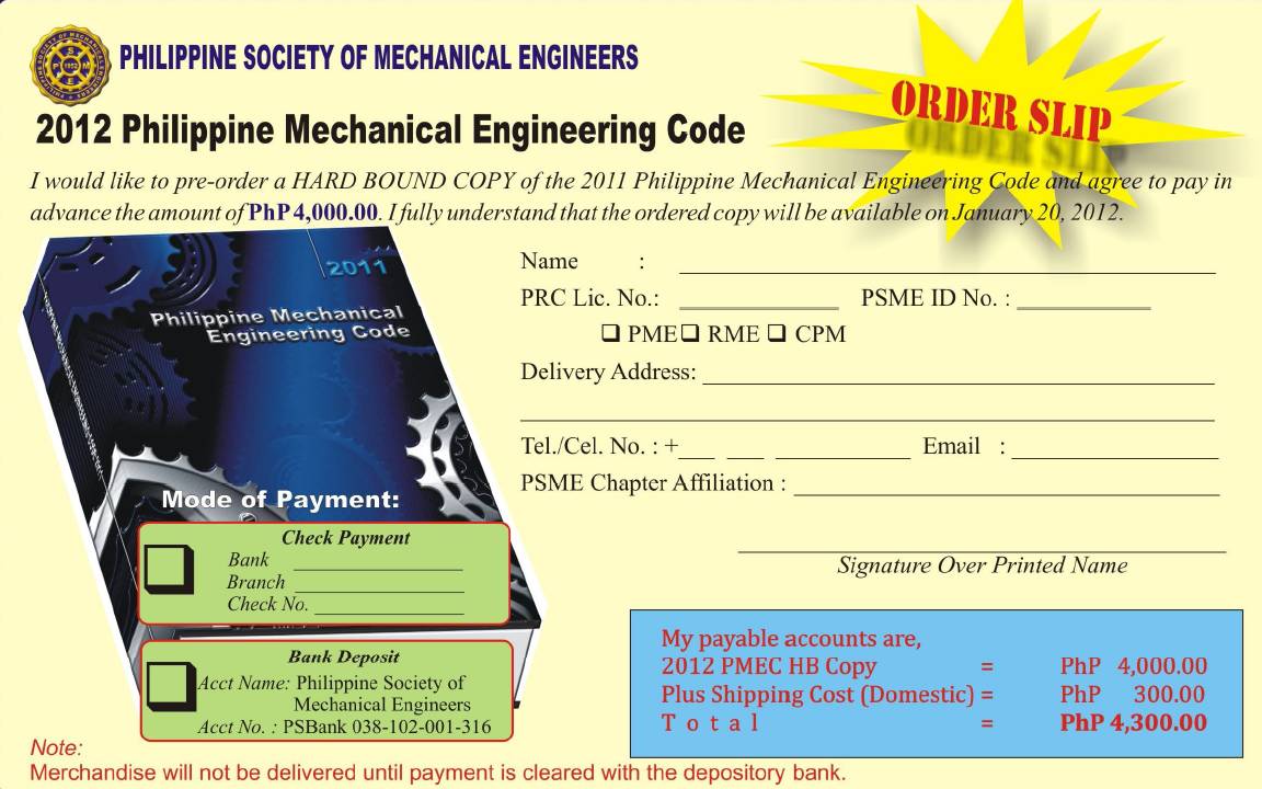 PSME Batangas East Chapter: Philippine Mechanical Engineering Code 2012