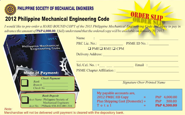 PSME Batangas East Chapter: Philippine Mechanical Engineering Code 2012