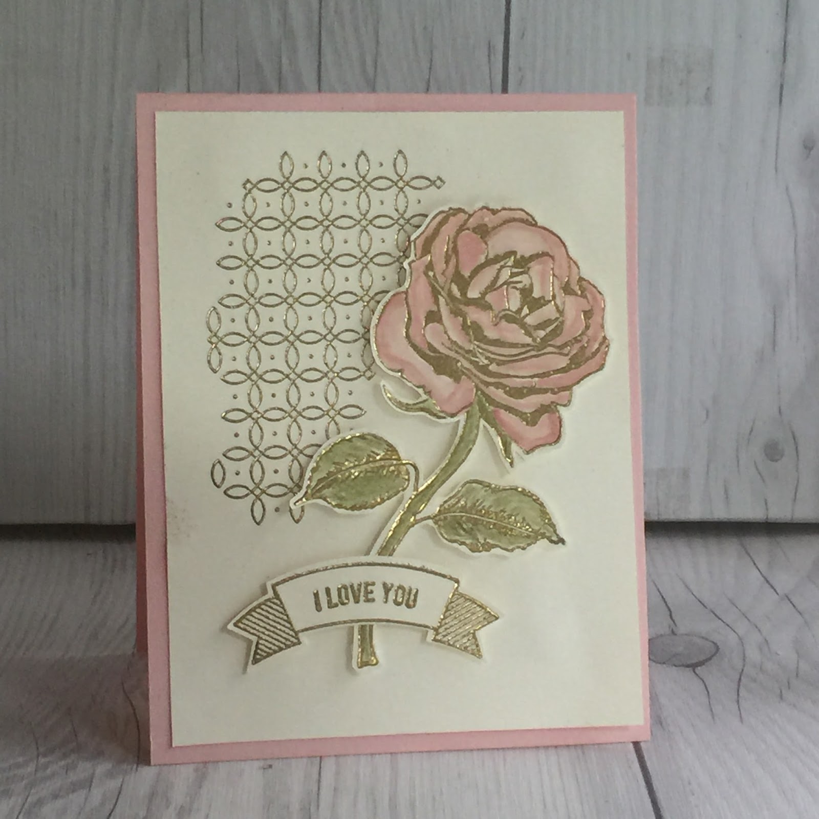 Gold Embossed Graceful Garden Rose | Stamped Sophisticates