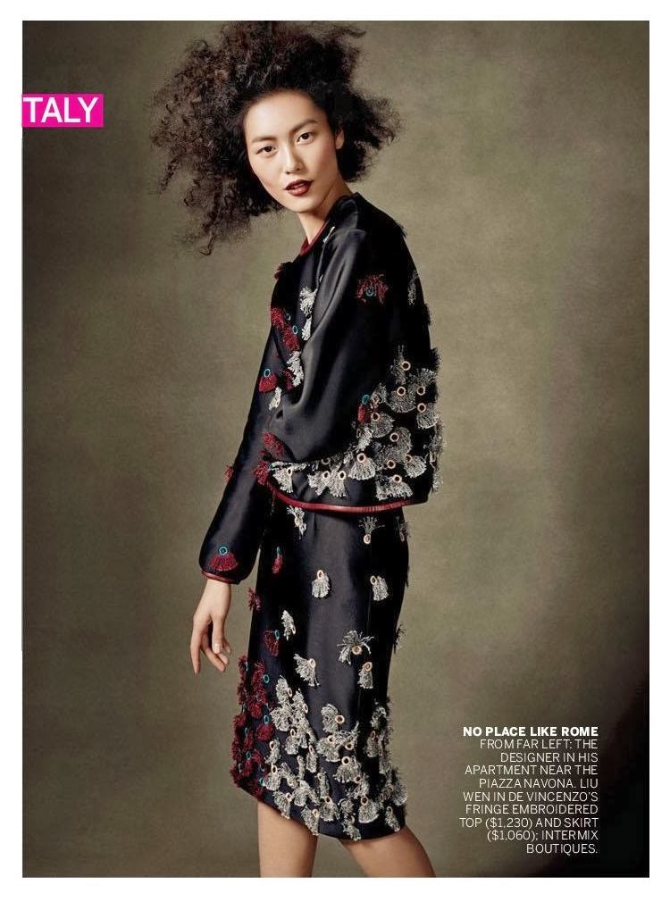 ASIAN MODELS BLOG: EDITORIAL: Liu Wen in US Vogue, December 2013
