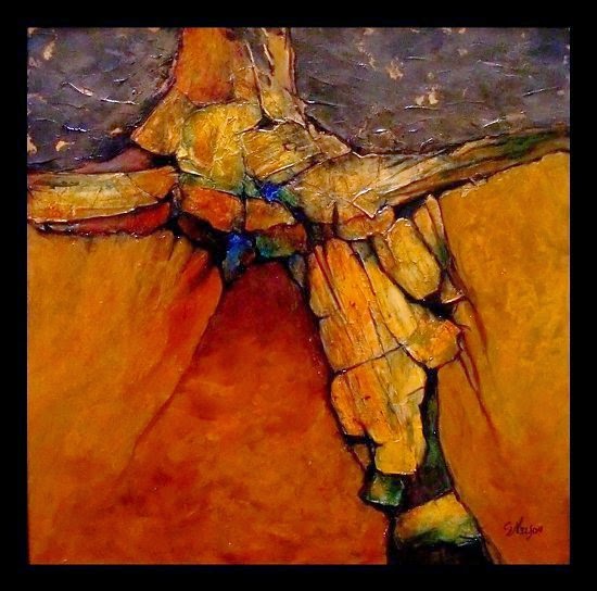 CAROL NELSON FINE ART BLOG: Abstract Mixed Media Painting "Midas Touch ...