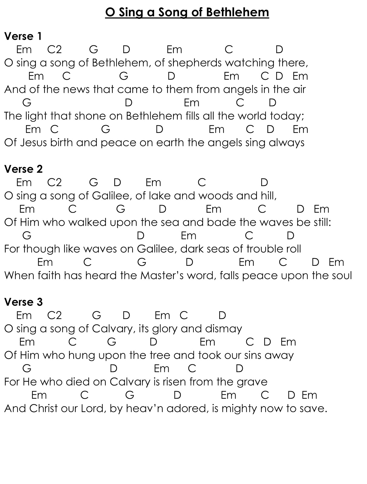 Sunday Singables: "O Sing a Song of Bethlehem"