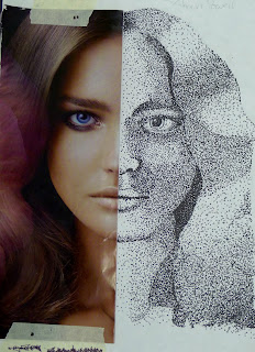 Mrs. Johnson's Art 1, 2, and 3: Split Face Value Studies