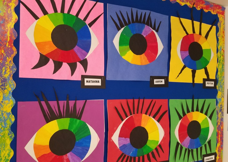 Mrs. Pearce's Art Room : 5th Graders created Color Wheel Eyes!