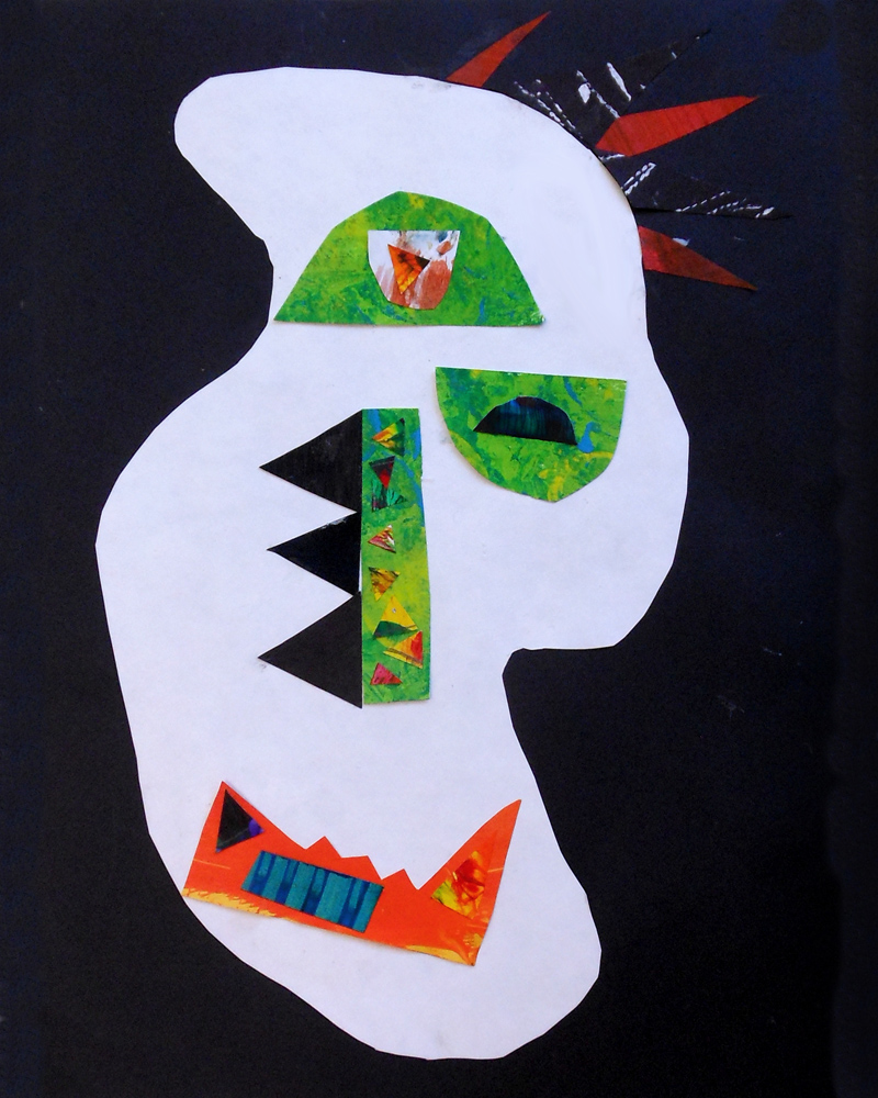 Earl Warren Arts: Third Grade: Abstract Re-cycled Paper Masks