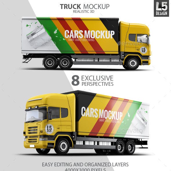 310+ Best Truck Mockup Templates | Free & Premium