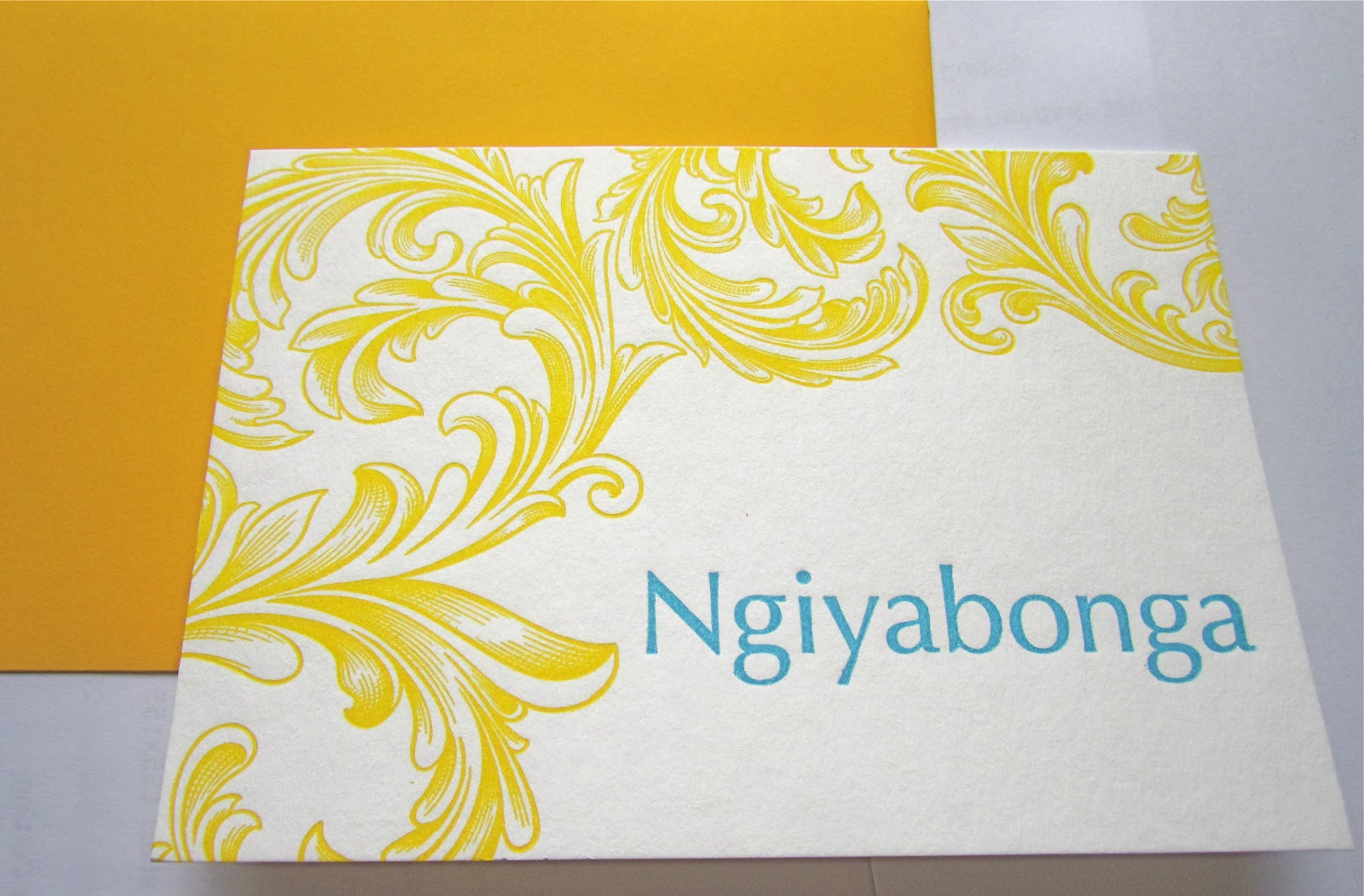 Sweetheart Letterpress: Greeting Cards - Ngiyabonga