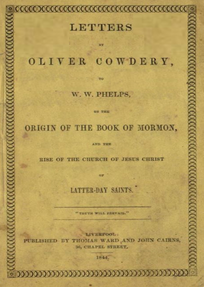NephiCode: The Writings of Oliver Cowdery—a Lesson on his Letter VII ...
