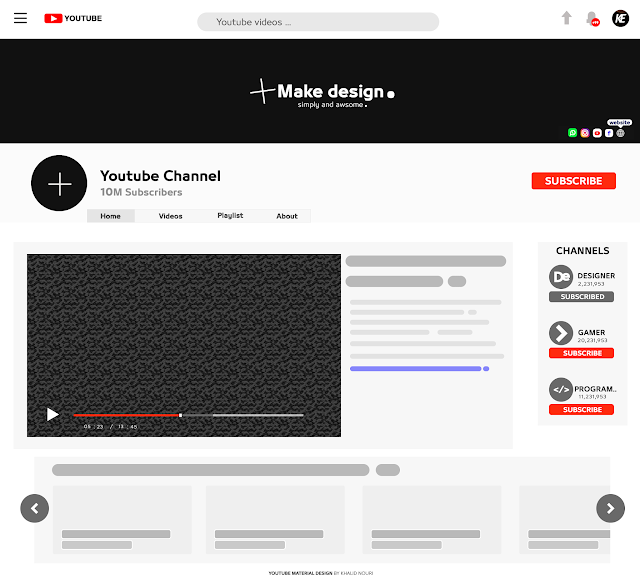 Kawaiiexpla Request Designs: Youtube Material Design تصميم ماتريال لليوتيوب