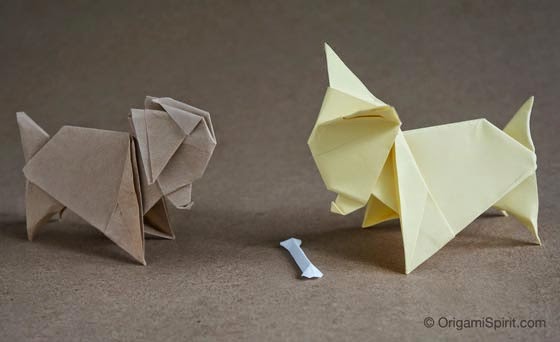 origami dog bone ~ easy origami kids