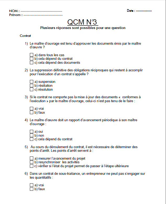 QCM N°3 - المساعد المعلوماتي