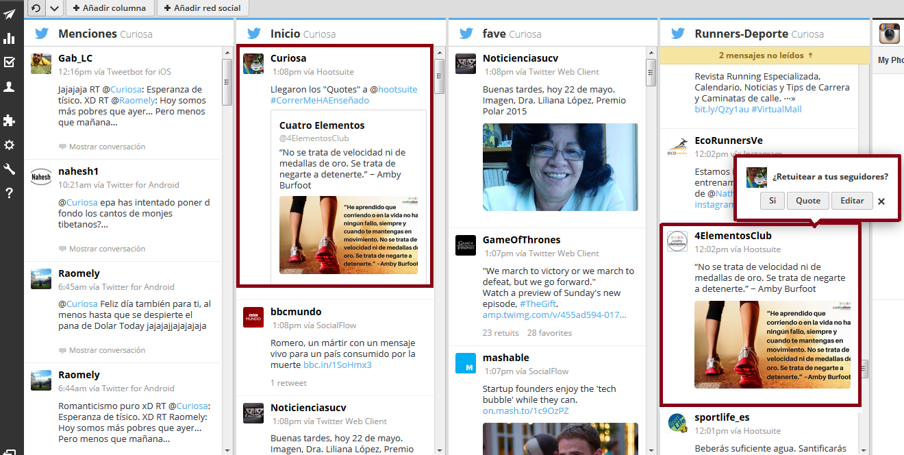 Hootsuite nos permite el nuevo modo de hacer RT en Twitter: Quote ...