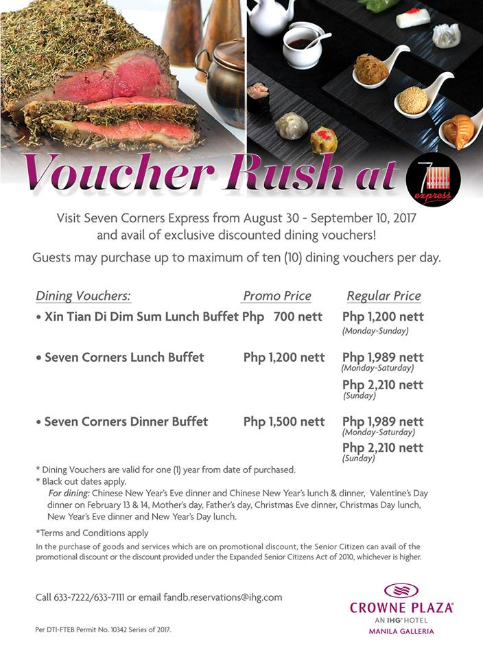 Manila Shopper: Seven Corners Buffet Voucher Rush SALE: Aug-Sept 2017