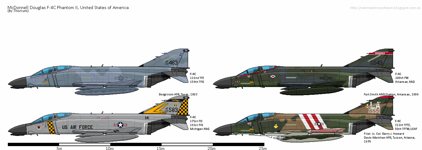 War Machines Drawn: McDonnell Douglas F-4C Phantom II, USAF Users, part two