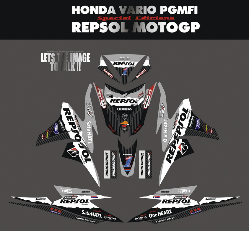 stiker striping motor Vario PGMFI bahan original - aksen striping custom