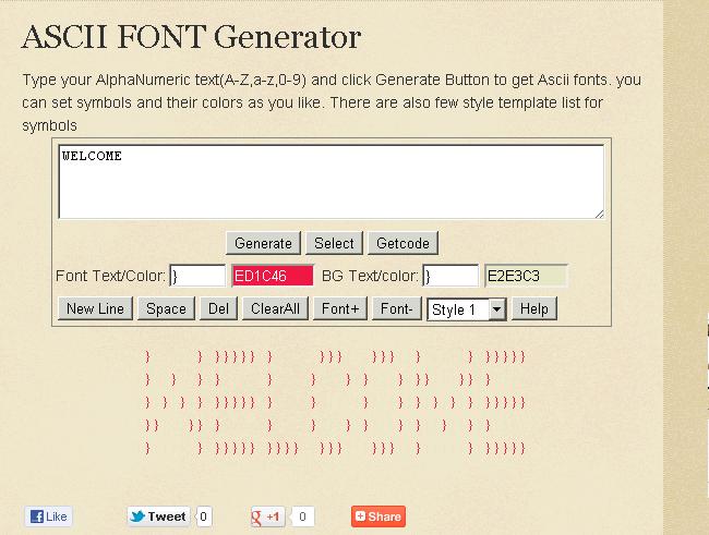 ASCII comments for social sites