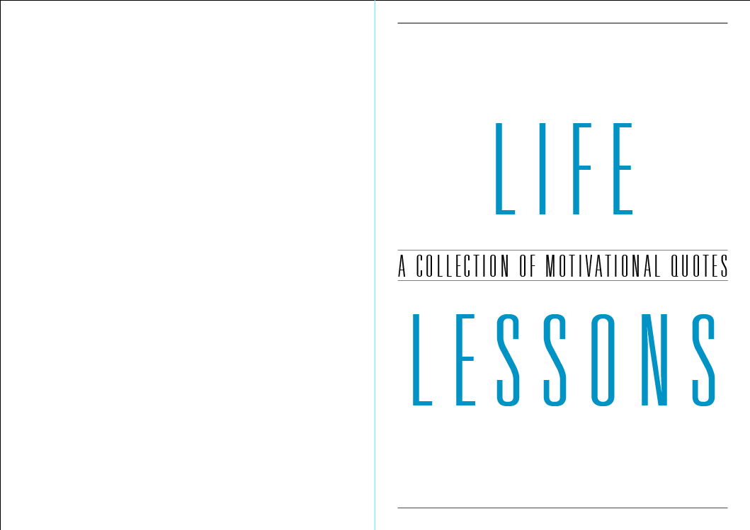 Design Practice: Life Lessons//Final front cover designs