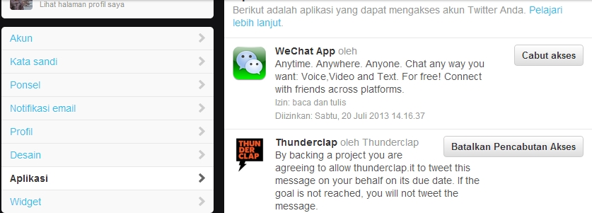 Cara unlink Wechat ke Twitter - akriko.com
