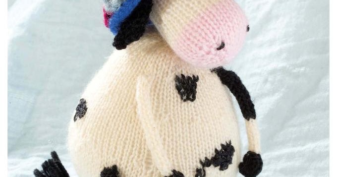Toy Knitting Patterns: Cow Knitting Pattern with Hat