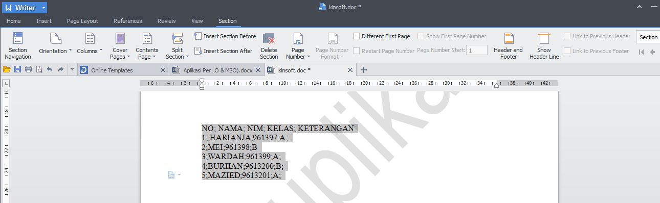 Konversi (Ubah) Teks Ke Tabel (Convert Text to Table) - blog kibe