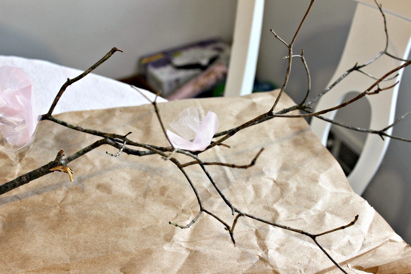 Spring Craft: Faux Cherry Blossom Branch | Days of Chalk and Chocolate