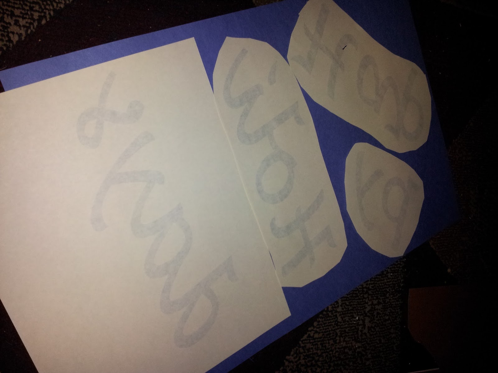 Theatre Projects: Construction paper cut-out letters