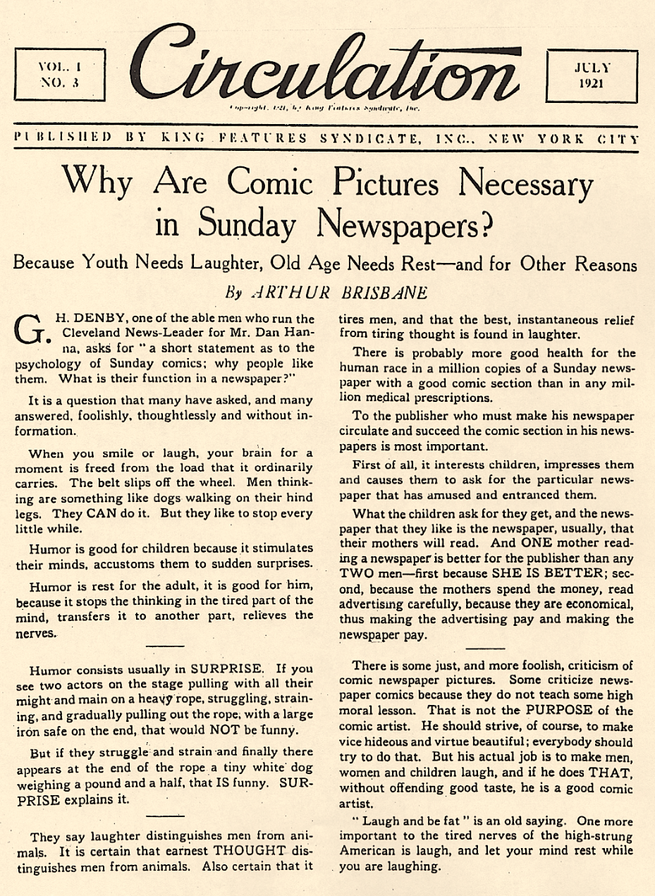Yesterday’s Papers: Circulation magazine – a Chat with King Features ...