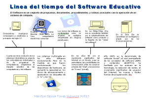 Evolución del Software Educativo. : EVOLUCIÓN DEL SOFTWARE EDUCATIVO.