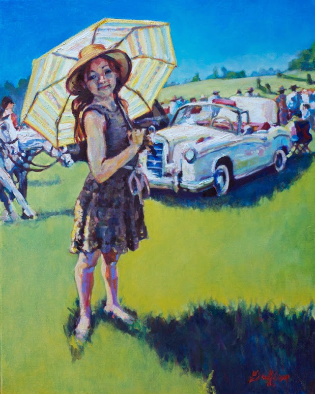 Girl With Umbrella,Child Figurative Painting "Bugsy"by Western Masters ...