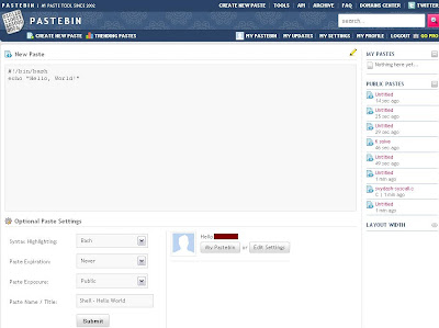 Garbage Yard: Pastebin - share code snippets for public/private viewing