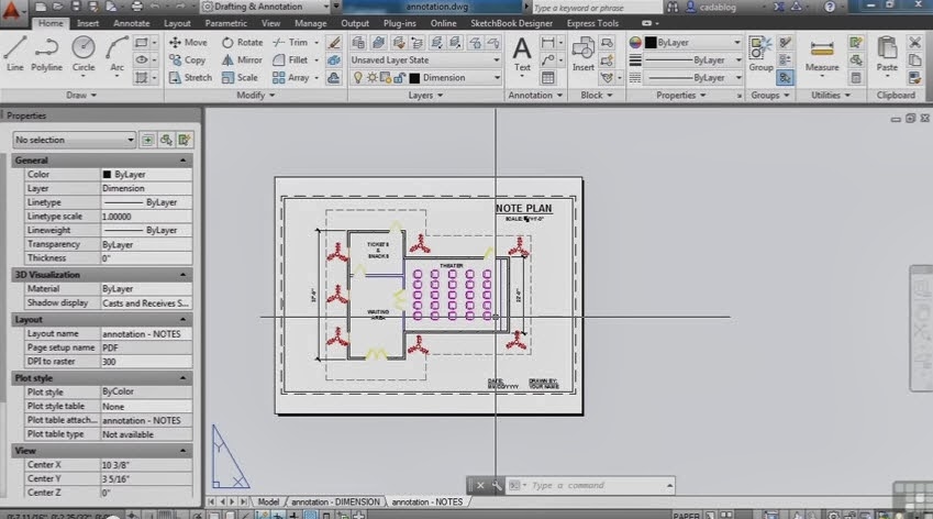 วิธีการใช้คำสั่ง Annotative Scaling ในการจัดหน้าเขียนแบบ ในโปรแกรมautocad 2014 ขั้น Advanced 9947