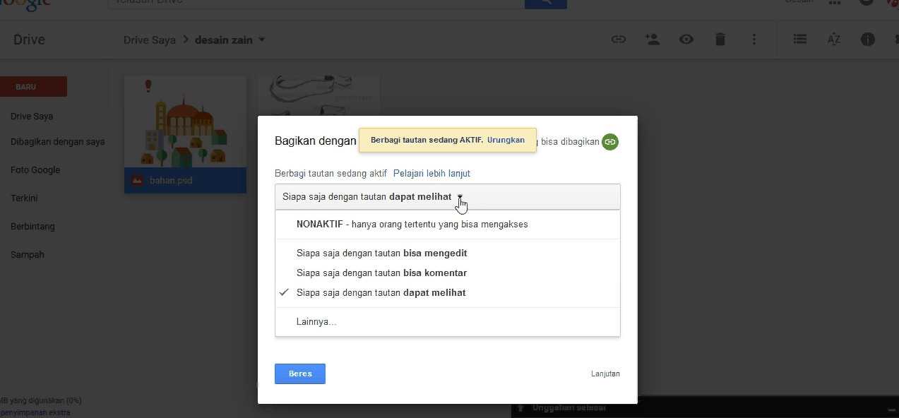 Tulisan Singkat Cara Menggunakan Google Drive - Desain Zain