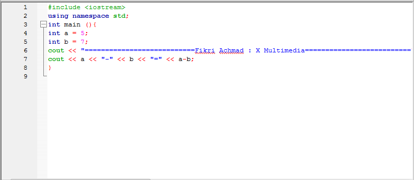 Fikri Achmad's Blog: Contoh Codingan Dengan Menggunakan Code::Blocks
