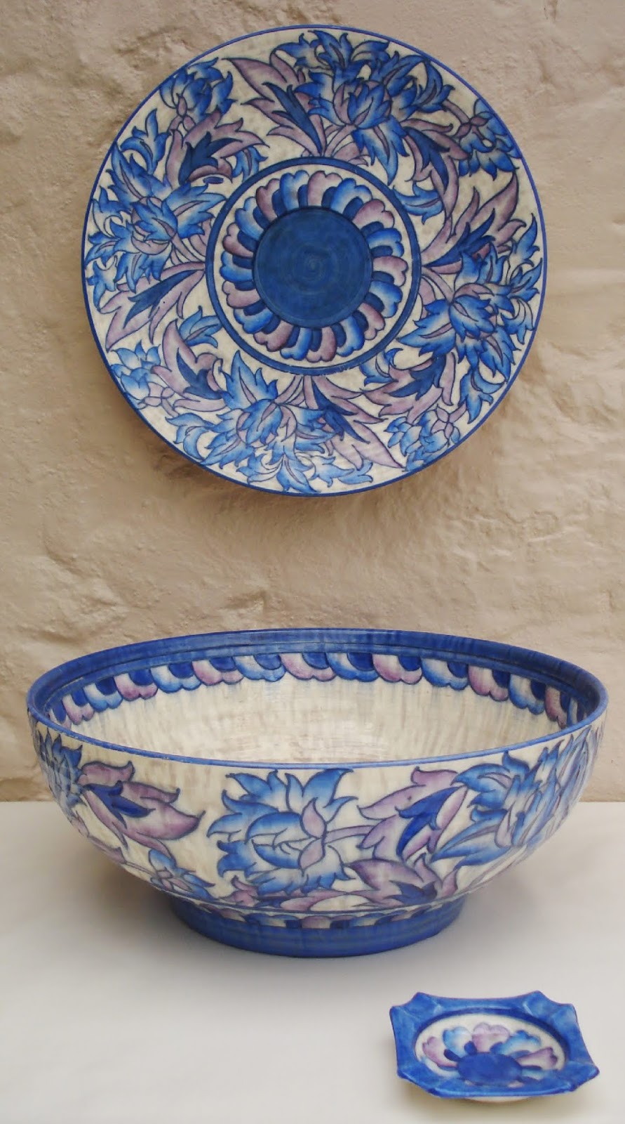 Crown Ducal & Charlotte Rhead Pottery: 4016 - Blue Peony