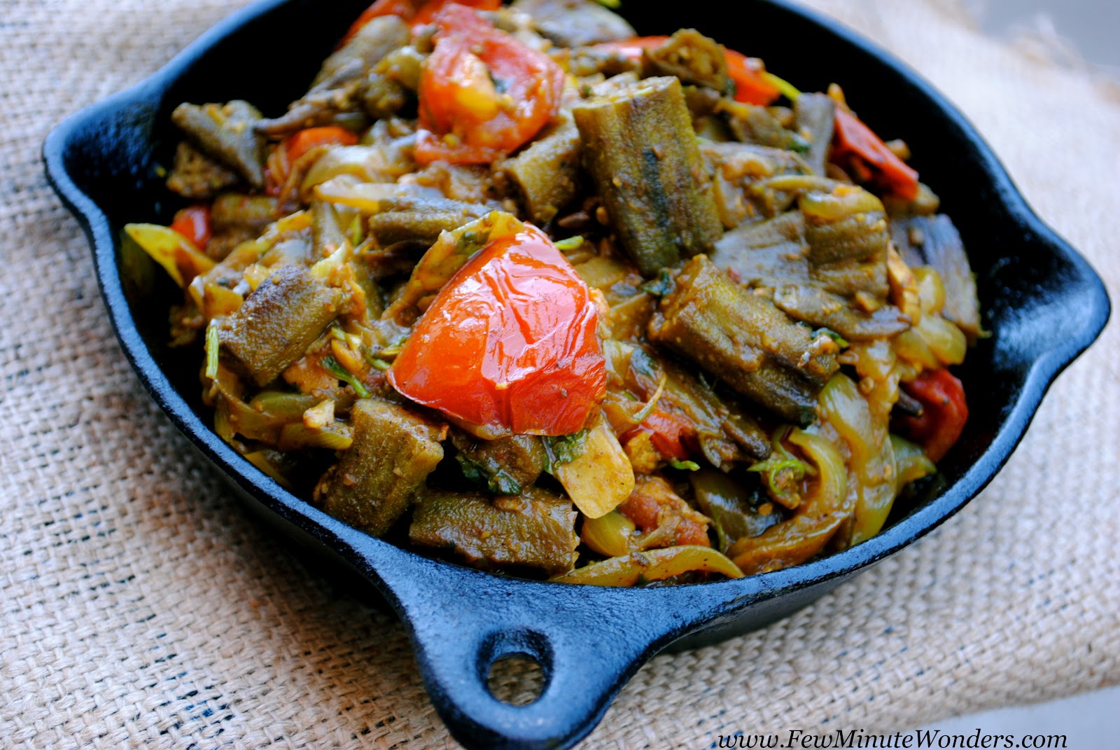 Bhindi Masala / Okra in Masala - Few Minute Wonders