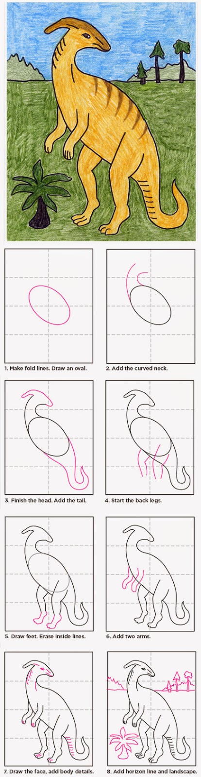 How to Draw a Parasaur | Art Projects for Kids | Bloglovin’