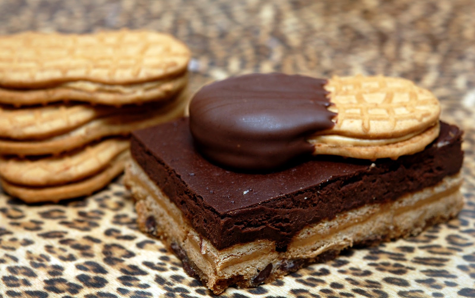 NUTTER BUTTER CHOCOLATE CHEESECAKE BARS ON A CHOCOLATE CHIP COOKIE ...