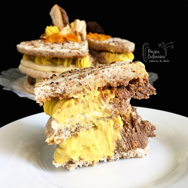 Poesía Culinaria . Sabores de Nati: Dacquoise de almendras, con ganache ...