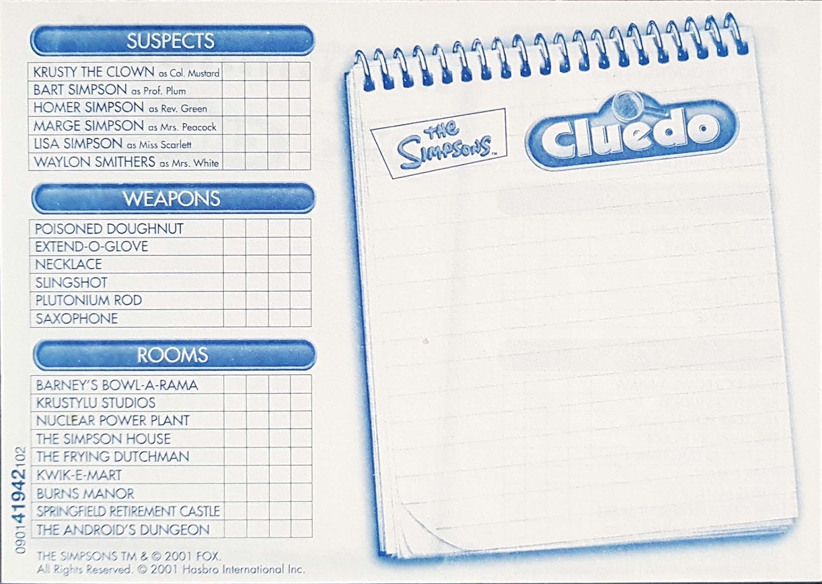 HET verzameloord: THE SIMPSONS CLUEDO