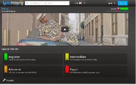 Learning English: Lyrics training