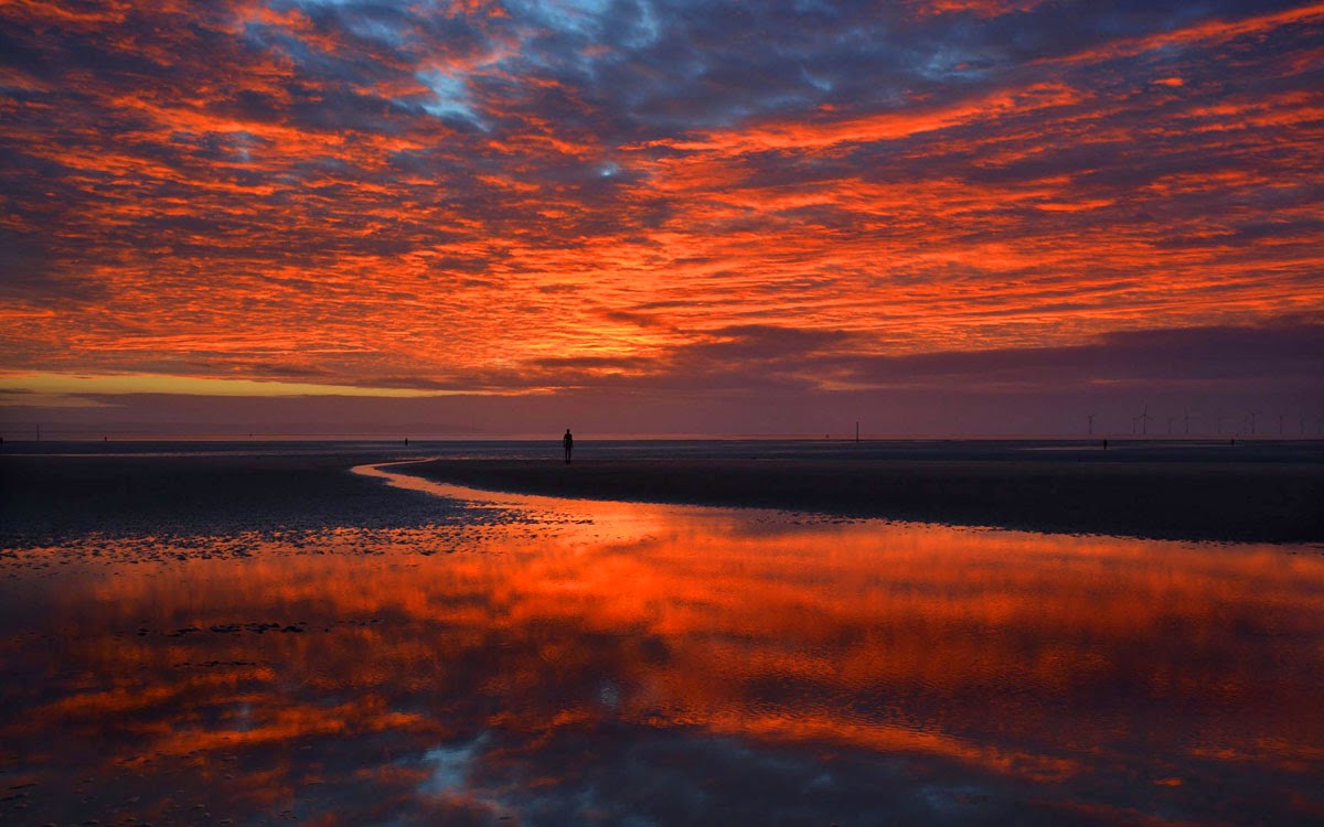 Ron Davies Photography: In Camera ... Amazing Red Skies at Crosby beach