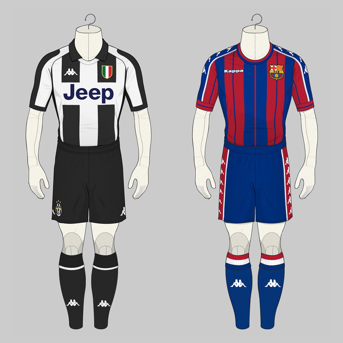 Barcelona and Juventus Kappa Concept Kits - Footy Headlines