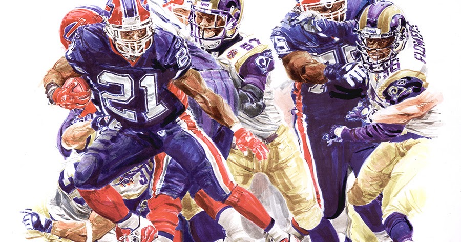 Pro Football Journal Presents: NFL Art: Feint Left Bils and Rams artist ...