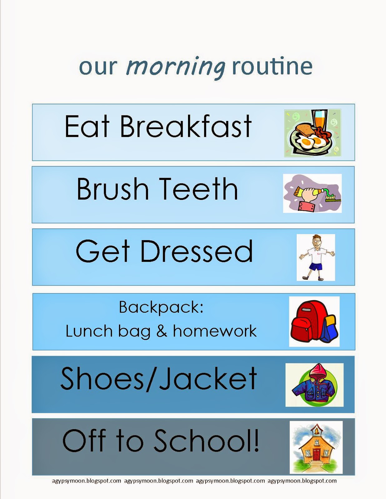 Creating a back to school routine...