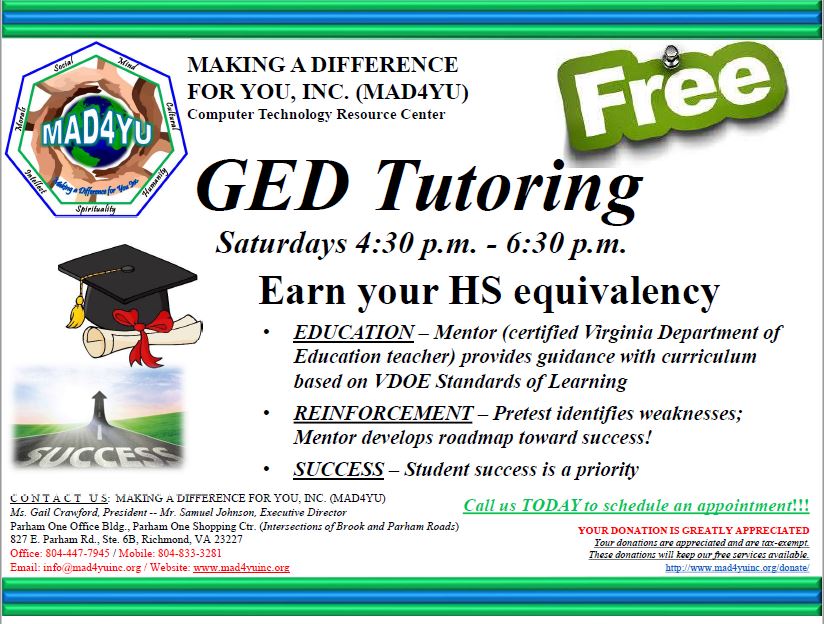 Making A Difference For You, Inc. (MAD4YU): MAD Programs