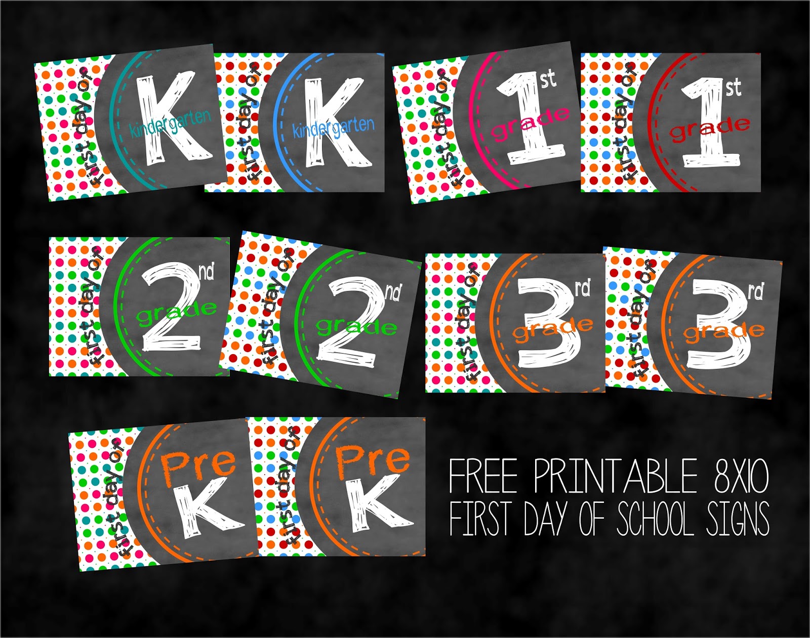 Two Magical Moms: FREE Printable 8x10 First Day of School Signs