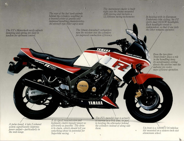 Racing Cafè: Vintage Brochures: Yamaha FZ 750 1986 (Usa)
