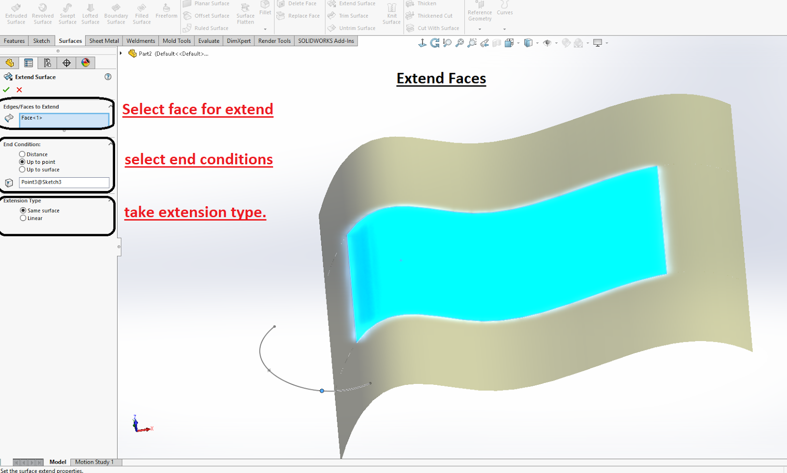 Design Tech Academy: Extend Surface: In SolidWorks
